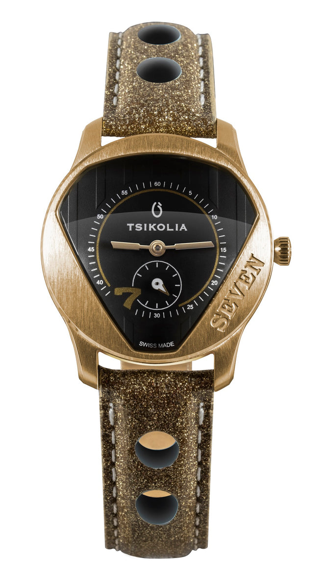 TSIKOLIA SEVEN Limited Edition Swiss Made Ladies Leather Watch - Black ...